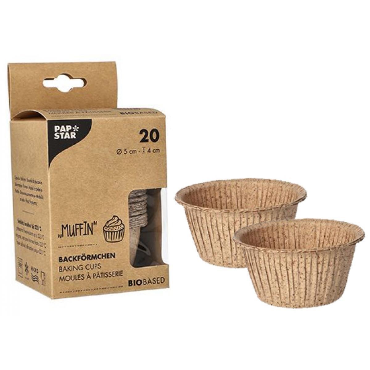 Set 20 forme pentru briose, din fibra naturala, diametru 50mm, inaltime ...